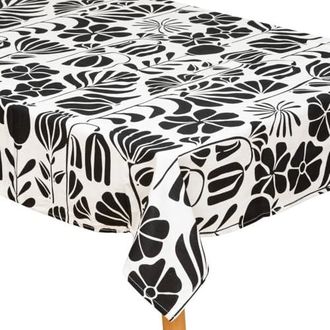 Atmosphera Atmosphera - Nappe Twisted Lime Coton Noir et Blanc 150x250cm
