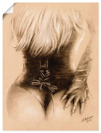 Artland Wanddeko Poster & Kunstdrucke Wandposter 45x60 cm Hochformat Romantik Erotik Dessouse Sexy Rücken Po Figur Frau U4VI
