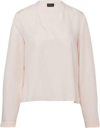 s.Oliver Langarmbluse Bluse Modal-Bluse mit Tunika-Ausschnitt