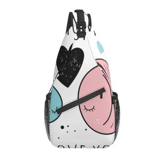 AOOEDM Cute Fish Love Mom Cross Chest Bag Diagonally Sling Rucksack Crossbody Umhängetasche Reisen Wandern Daypacks für Männer Frauen