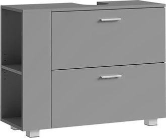 Vasagle Waschbeckenunterschrank, offene Fächer an Einer Seite, rechts oder Links austauschbar, Badschrank, große Öffnung für Siphons, 30 x 80 x 64 cm, Taubeng