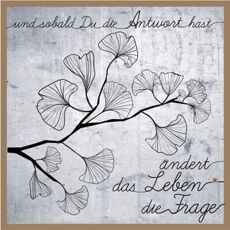 Good old Friends Wandbild Drahtkunst Gro&szlig; Ginko