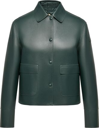 Moncler Moncler Doudoune-chemise En Cuir 3-en-1 Haricot, Femme, Vert, Taille: 1