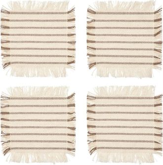 Broste Copenhagen Elouise Untersetzer Off White/Fungi Grey 10x10cm Set4