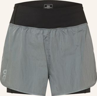 On 2-In-1-Laufshorts Performance Volt grau