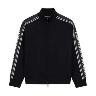 Emporio Armani ASV Double-Jersey Full-Zip Sweatshirt mit Logo-Streifen - - Sweatshirts & Hoodies - Herren - Schwarzk - L
