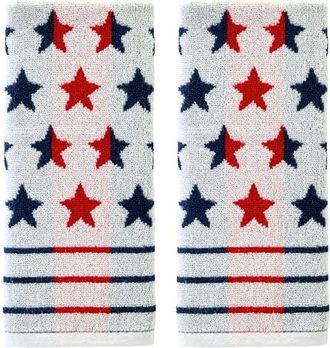 SKL Home Rot-weiße und Sterne-Handtuch (2er-Pack)
