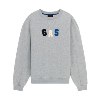 Gas Gas, Homme, Sweatshirts et sweats &agrave; capuche, Gris, Taille: XL SweaT-shirt Gris Homme avec Broderie Logo