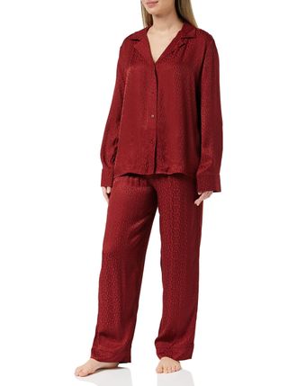 HUGO BOSS Boss Damen Satinoir_Pyjama Nightwear Gift Set, Dark Red601, L EU