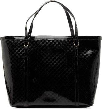 Gucci Shopper - Microguccissima Patent Nice Tote - Gr. unisize - in Schwarz - f&uuml;r Damen