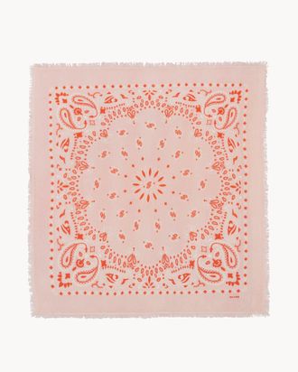 Kujten Grand bandana cachemire bicolore imprim&eacute; - Grand Bandana Hachiko Bico