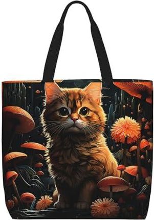 Generic Chat Sac Fourre-Tout L&eacute;ger Sacs Grand Sac A Main Femmes Pour Gym Quotidienne Universit&eacute;