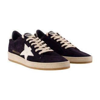 Golden Goose Mens Ballstar Sneakers - Golden Goose Deluxe Brand Leather Blue Calfskin Shoes