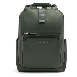Piquadro Sac &agrave; dos de voyage en cuir pour ordinateur portable 14 pouces - Homme - Sacs - Vert - Taille: ONE Size