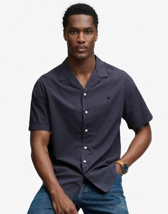 Superdry Cabana - Chemise &agrave; manches courtes - Bleu marine doux