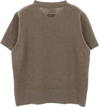 Hermès haut à encolure ras du cou - Marron