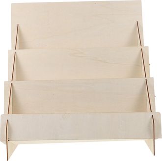 PartyKindom LALAFINA 3stufe Regal Aus Holz Kartenständer Dreistufiger Postkarten-Organizer Telefonständer Aus Holz Lagerregal Für Grußkarten Broschüren Fotos Brie