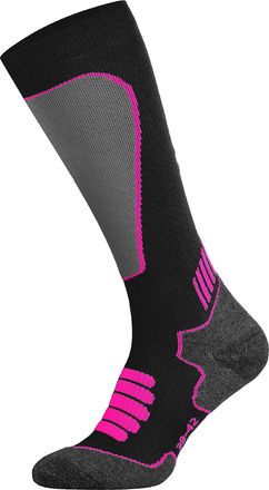 Tobeni Sport Kompressionsstr&uuml;mpfe Lang Biking- Running- Skiing- Socken f&uuml;r Frauen und M&auml;nner Farbe Schwarz-Neon-Pink Gr&ouml;sse 35-38