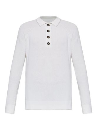 Eleventy polo &agrave; manches longues - Blanc