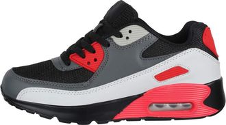 Elara Damen Herren Sneaker Sport Laufschuhe Turnschuhe Chunkyrayan G03 Black/Red-37