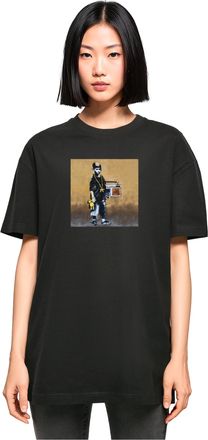 Merchcode Merchcode Womens MP5004473-Ladies Brandalised-Boy with Teddy Picture Oversized Boyfriend Tee T-Shirt, Black, Small