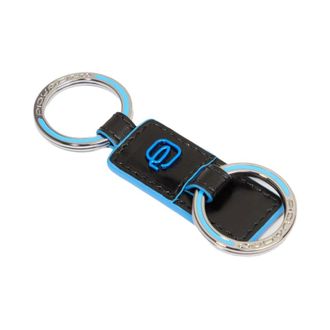 Piquadro unisex, Accessoires, Noir, Taille: ONE Size Porte-cl&eacute;s en cuir avec deux anneaux