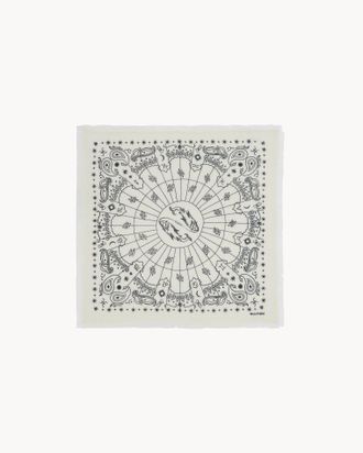 Kujten Petit bandana cachemire, imprim&eacute; signe astrologique Poissons - Petit Bandana Hachi Sign Poissons