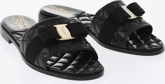 Ferragamo Sandalen LOVEC Aus Gestepptem Leder Mit Schleife Salvatore Ferragamo