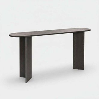 M&S Collection Minimalistisches Ovales Eingangskonsolentisch Sira - Schwarz