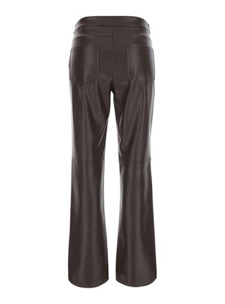 Max Mara Womens Flared Trousers Sublime Brown Ecoleather Polyester