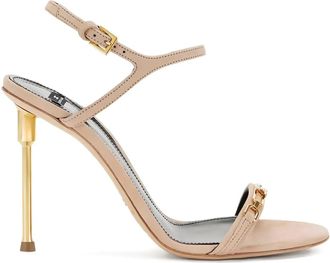 Elisabetta Franchi Jewel Sandalen mit Design-Absatz - Nude