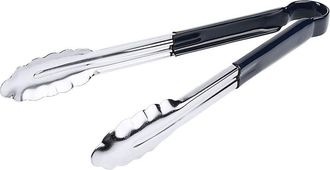 Contacto Zange HACCP aus Edelstahl, 30 cm, Küchenzange, Griff mit farbigem Vinyl-Überzug, schwere Qualität, dunkelblau