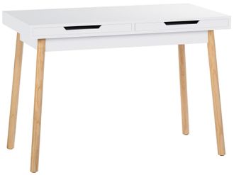 Clp Schreibtisch Porto I B&uuml;rotisch mit 2 Schubladen und gro&szlig;er Arbeitsfl&auml;che I Moderner Holztisch, Gr&ouml;&szlig;e:110 cm