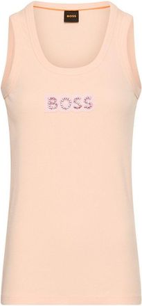 HUGO BOSS T-Shirt Ematite Stonebadg Premium Damenmode mit glitzerndem Logo-Badge
