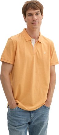 Tom Tailor Herren 1031006 Basic Piqu&eacute; Poloshirt, 36366 - Pepper Orange White Melange, M