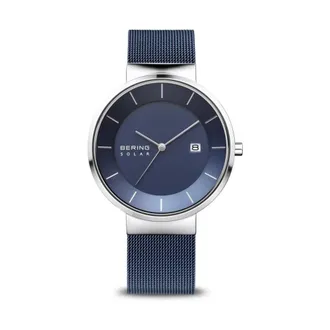 Bering Bering, Homme, Accessoires, Bleu, Taille: ONE Size Montre Solaire Homme 39 mm 5 ATM Solaire Slim Design Bracelet Milanais 14639-307