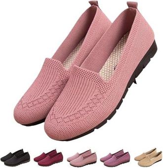 Generic Chaussures en tricot &agrave; enfiler pour femme, tige en maille respirante, mocassins orthop&eacute;diques confortables, l&eacute;gers et antid&eacute;rapants, pour un usage quo