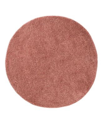 benuta Basic Hochflorteppich Soho - rosa ø 80 cm rund - Kuschelig Weicher Teppich im Minimalistischen Look - Pflegeleicht - Fußbodenheizung Geeignet