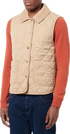 GANT Damen Quilted Vest with Cord Details Weste, Dark Khaki, 42
