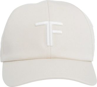 Tom Ford Homme, Accessoires, Blanc, Taille: L Brushed Cotton Cap