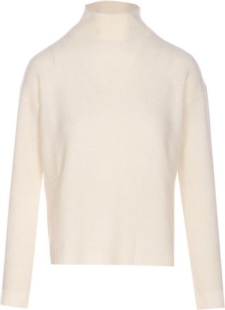 Max Mara Rundhalspullover - Wei&szlig;