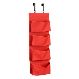 Premier Housewares 1901119 H&auml;ngeorganizer f&uuml;r T&uuml;r, Polyester, 4 F&auml;cher, Rot