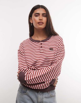 Vans Molly Henley-Pulloverhemd in Mittelrosa