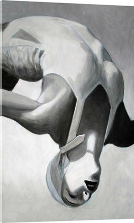 Posterlounge Kunstspringen in den 50ern Acrylglasbild von Sarah Morrissette 60 x 90 cm Grau Wandbilder Wanddeko