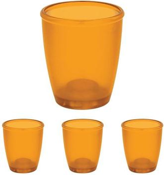 Spirella Zahnputzbecher Zahnb&uuml;rstenhalter Toronto 7x11 cm Orange (Packung mit 4)
