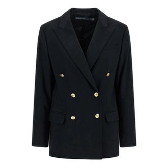 Polo Ralph Lauren Double-Breasted Wool Crepe Blazer - - Jackets - Damen - Blau - S