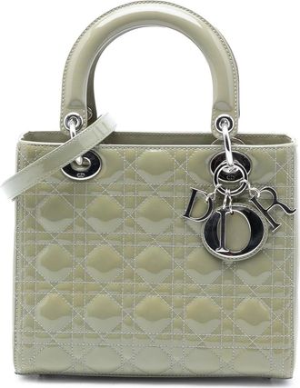 Dior Hobo Bags - Medium Patent Cannage Lady Dior - Gr. unisize - in Gr&uuml;n - f&uuml;r Damen