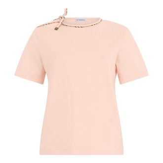 Burberry T-Shirt mit Tartan-Detail - - Tops - Damen - Rosa - M