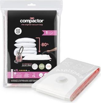 Compactor ASPISPACE Vakuum-Kompressionsbeutel XL (80x130 cm) - Wiederverwendbar bis zu 100 Mal, Transparent