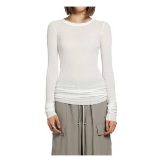 Rick Owens Femme, Tops, Blanc, Taille: 40 FR Rib LS T